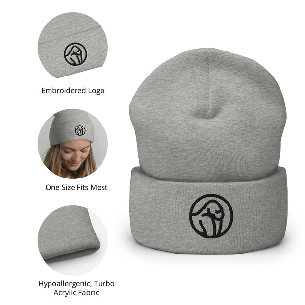 Soulful Silverback Cuffed Beanie, Embroidered Winter Stocking Hat, Uni ...